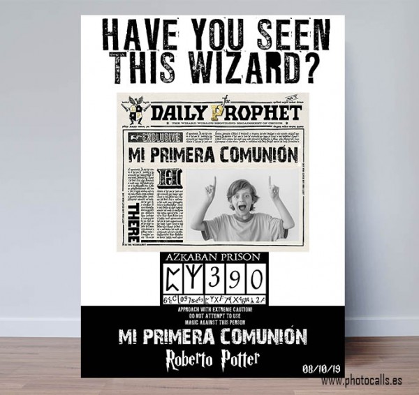 Marco Harry Potter, personalizable nombre y fecha.