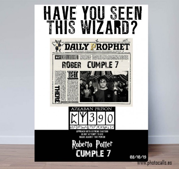 Marco Harry Potter, personalizable nombre y fecha.