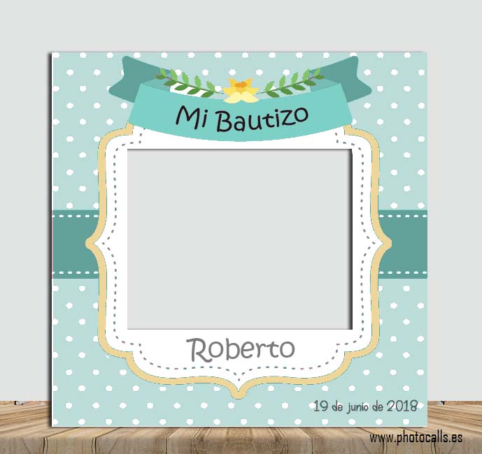 Marco Bautizo rosa, Personalizable 100% para ti